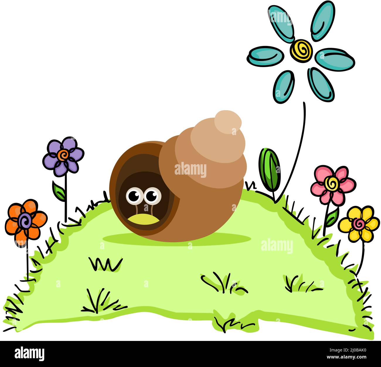 Cartoon illustration cute snail shell hi-res stock photography and ...