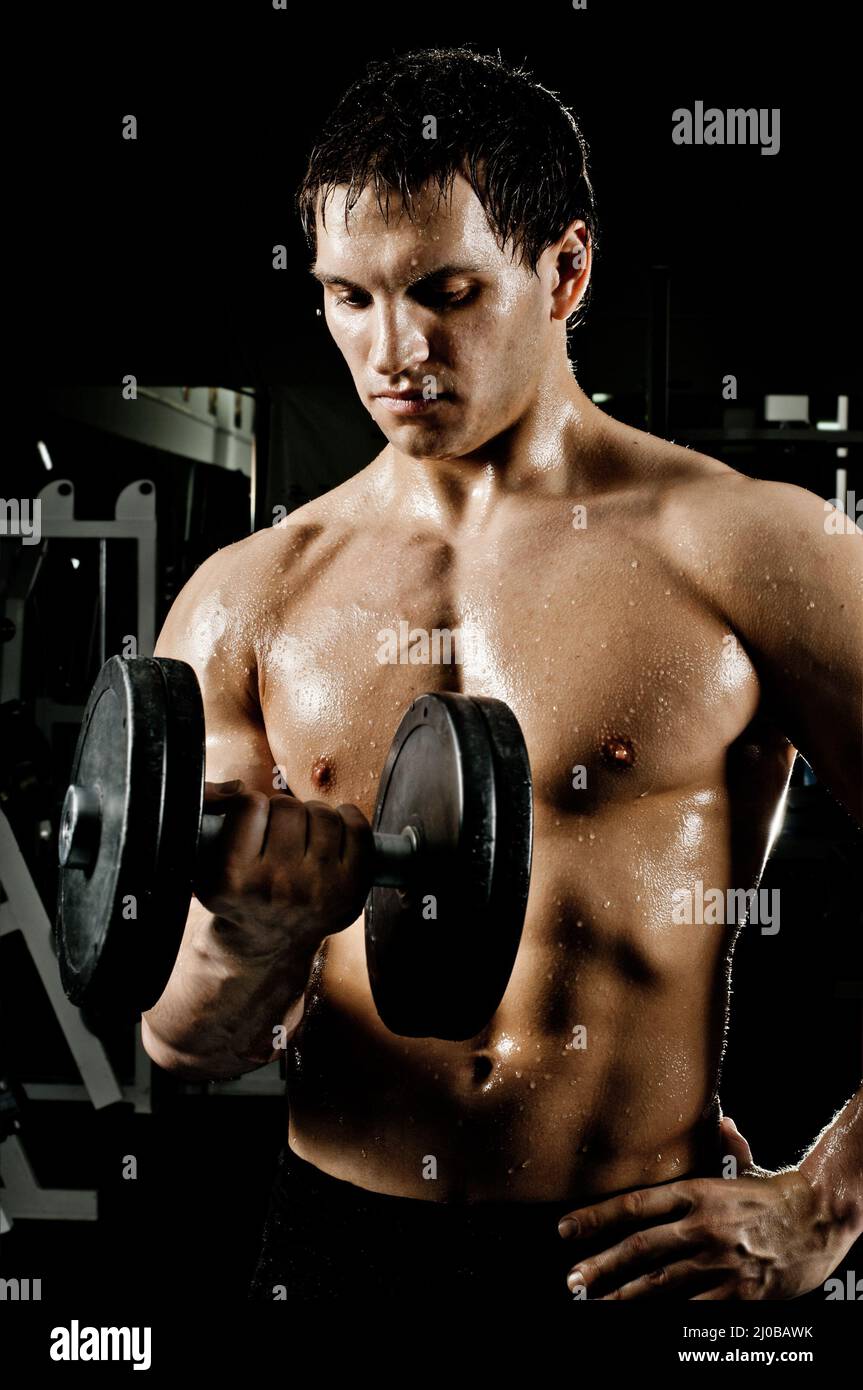 Sweated man training hi-res stock photography and images - Alamy