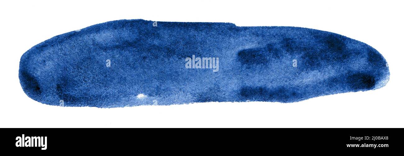 Abstract blue watercolor shape as a background isolated on white ...