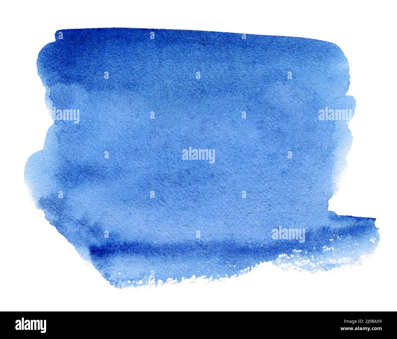 Abstract blue watercolor shape as a background isolated on white ...