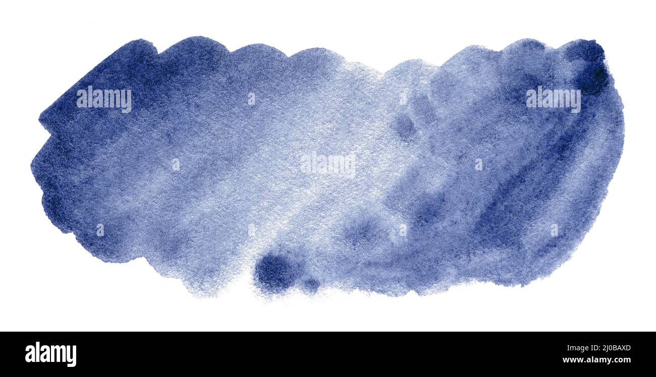 Abstract blue watercolor shape as a background isolated on white ...