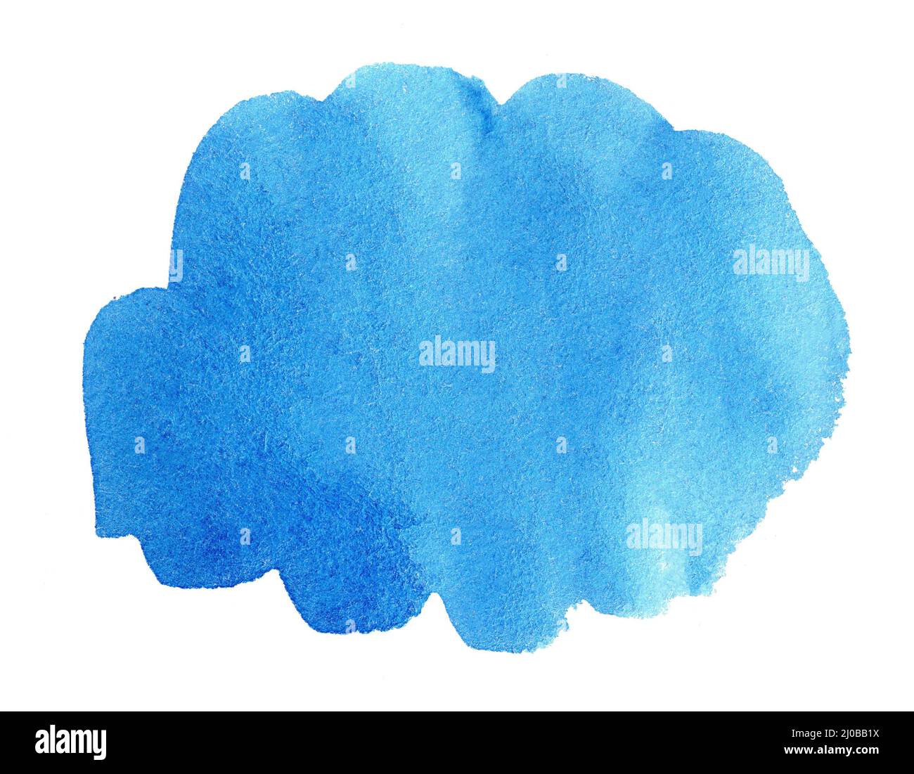 Abstract blue watercolor shape as a background isolated on white ...