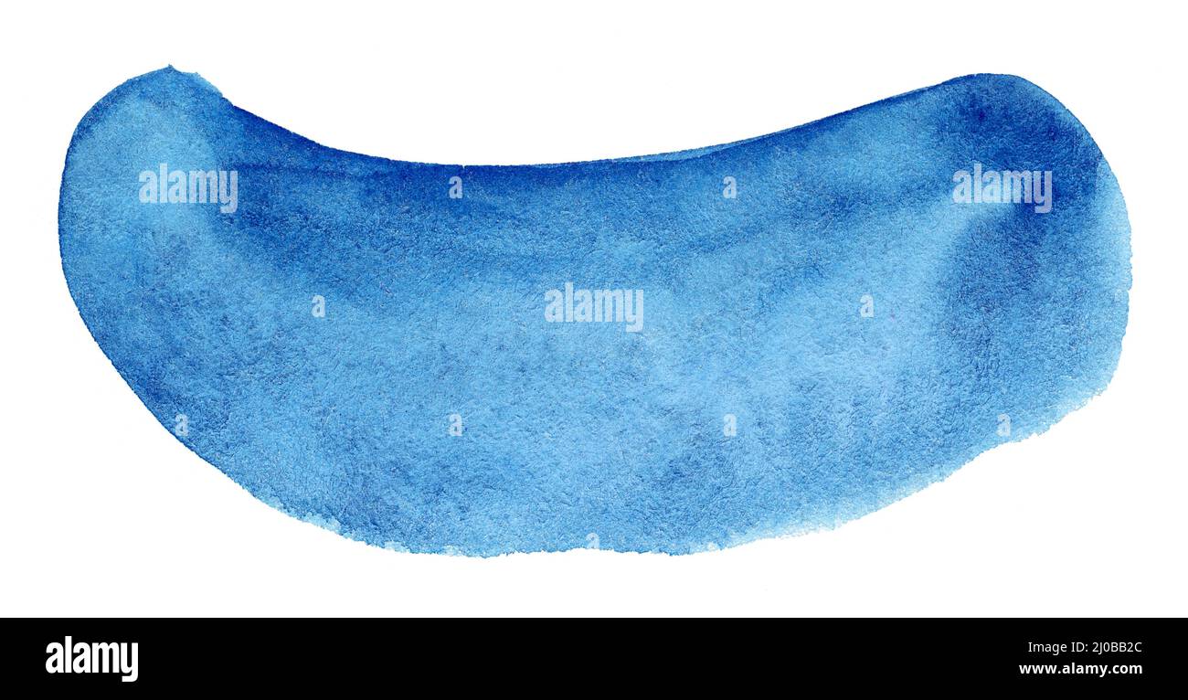 Abstract blue watercolor shape as a background isolated on white ...