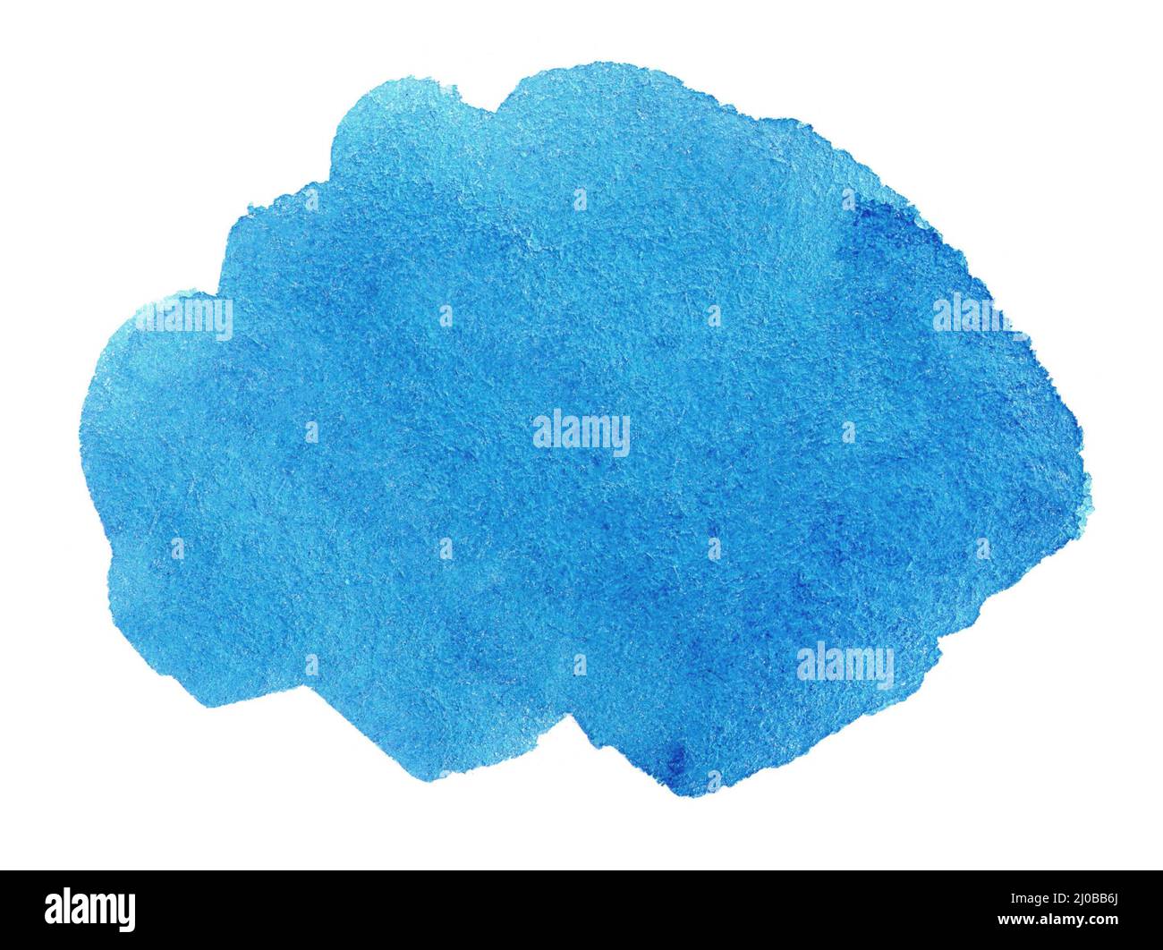 Abstract blue watercolor shape as a background isolated on white ...