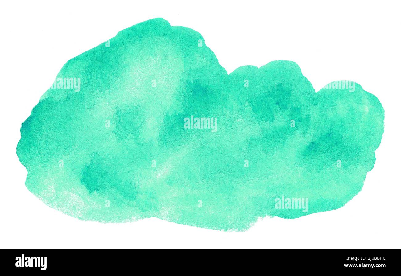 Turquoise watercolor background, artistic element for banner, template ...