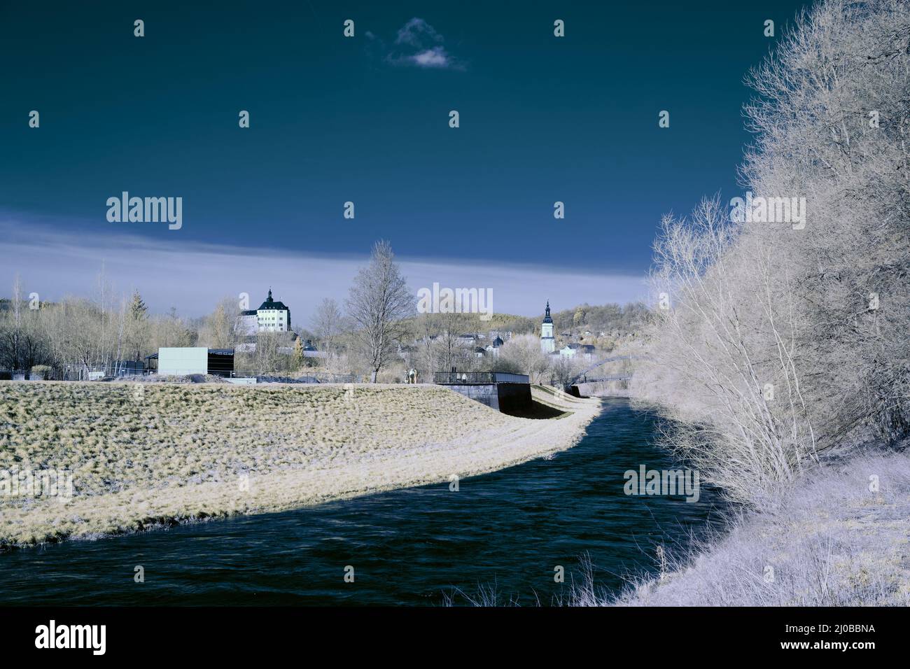 infrared photography - surreal ir photo of landscape with trees under ...