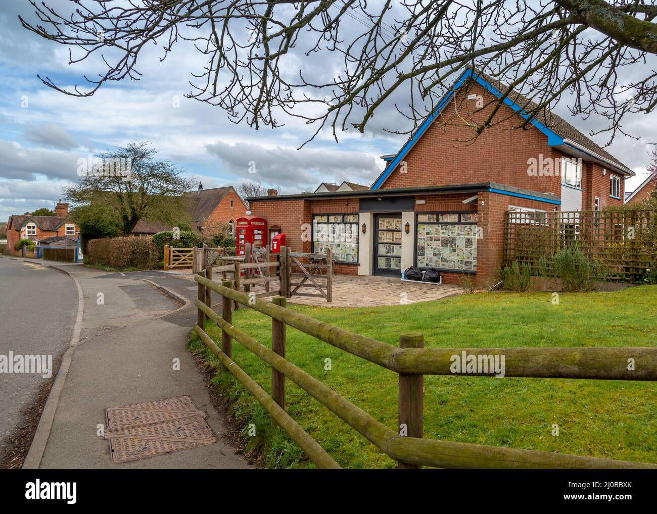Street views in Flyford Flavell village in Worcestershire, England ...