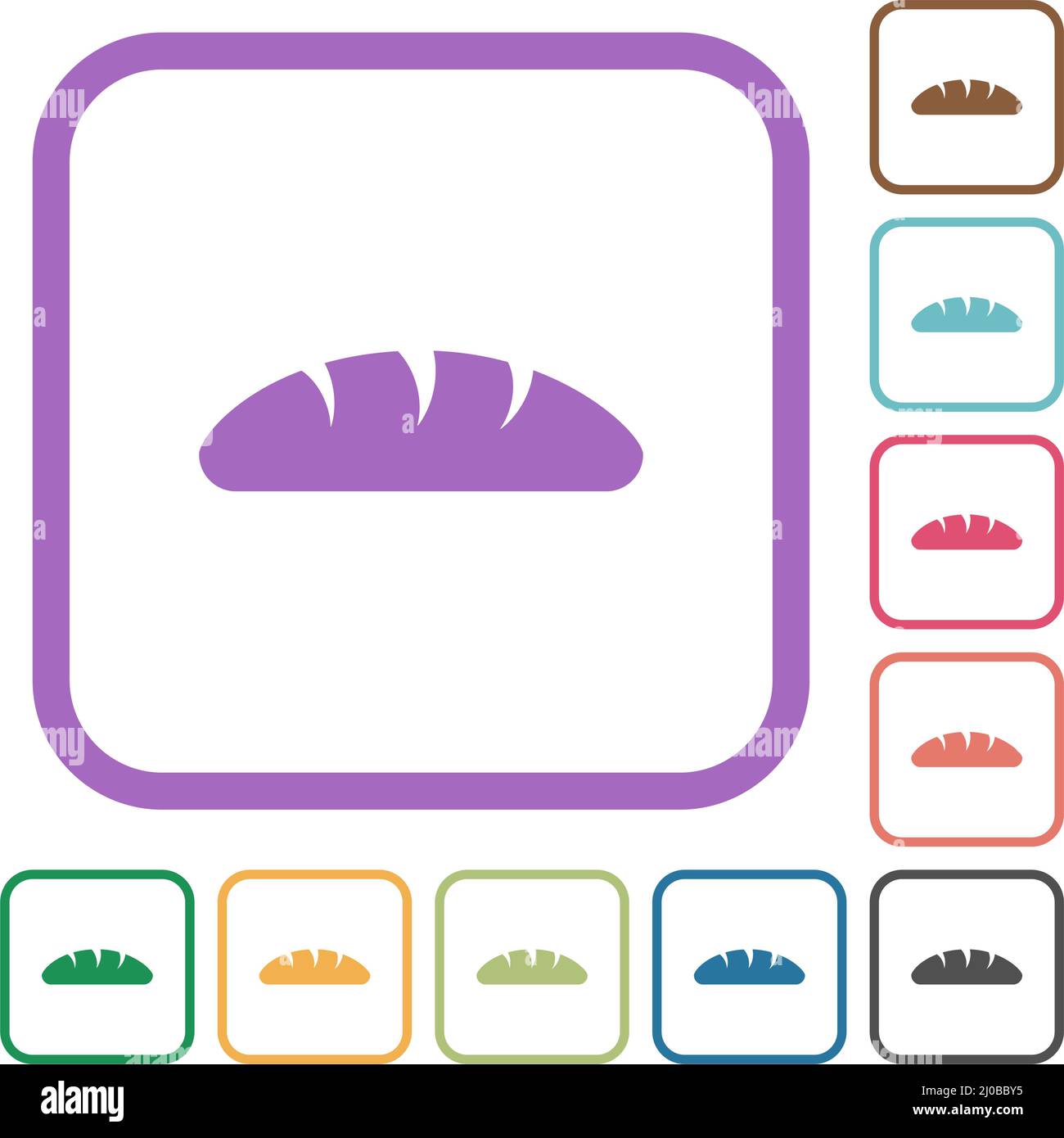 Bread Simple Icons In Color Rounded Square Frames On White Background Stock Vector Image And Art