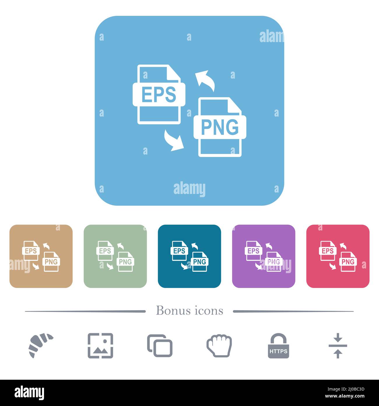 EPS PNG file conversion white flat icons on color rounded square ...