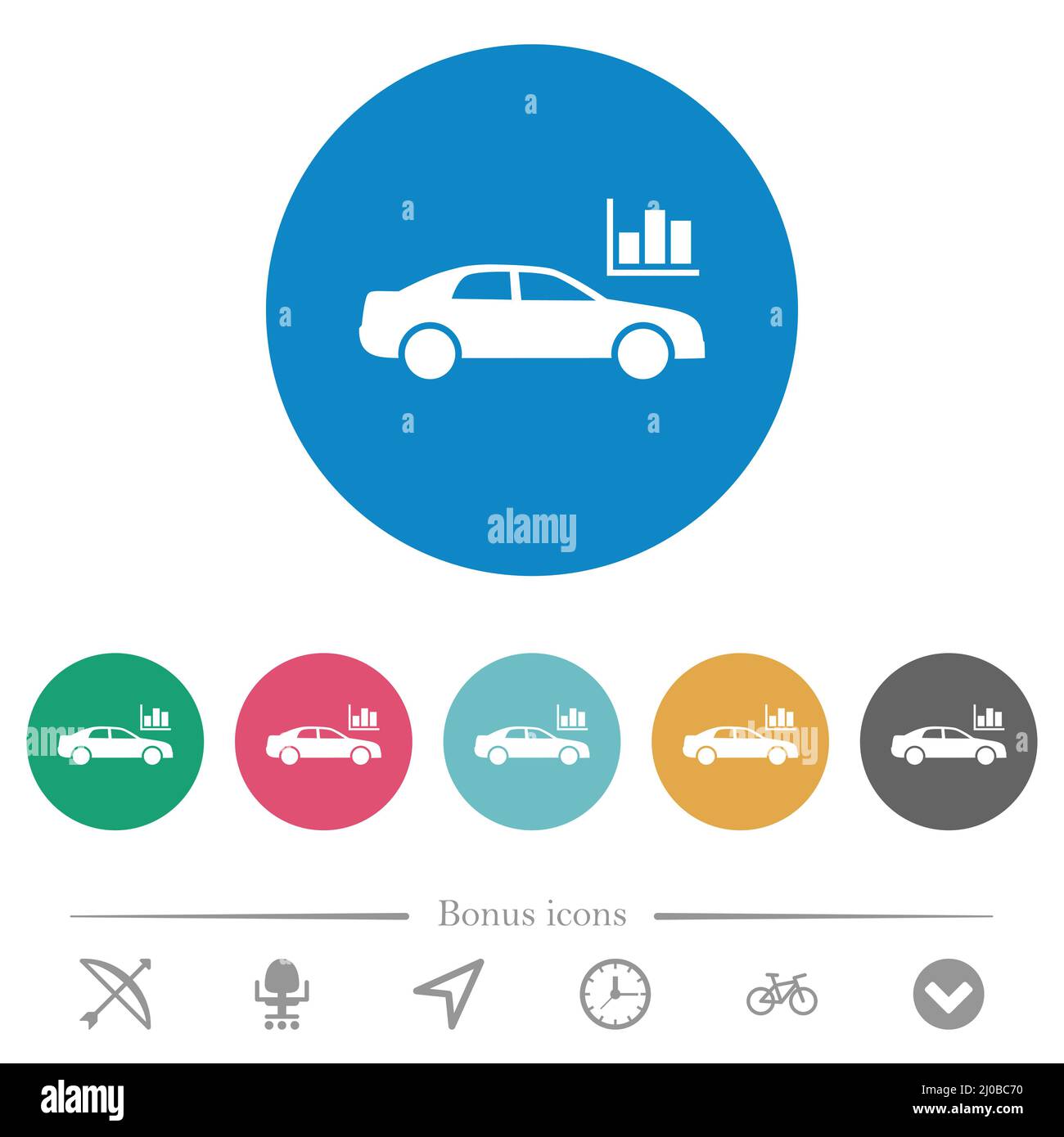 Car diagnostics solid flat white icons on round color backgrounds. 6 ...