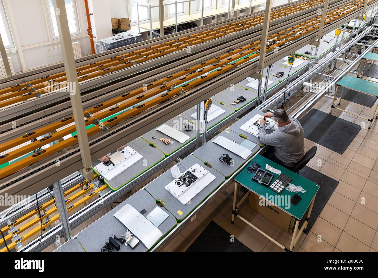 Minsk, Belarus - Dec 15, 2021: Photo of a plant for assembling ...