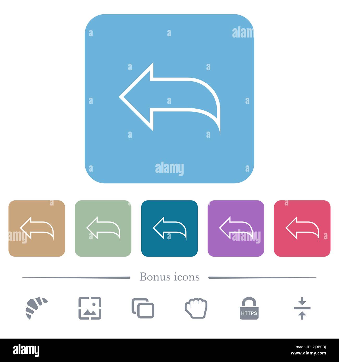 Reply to mail outline white flat icons on color rounded square ...