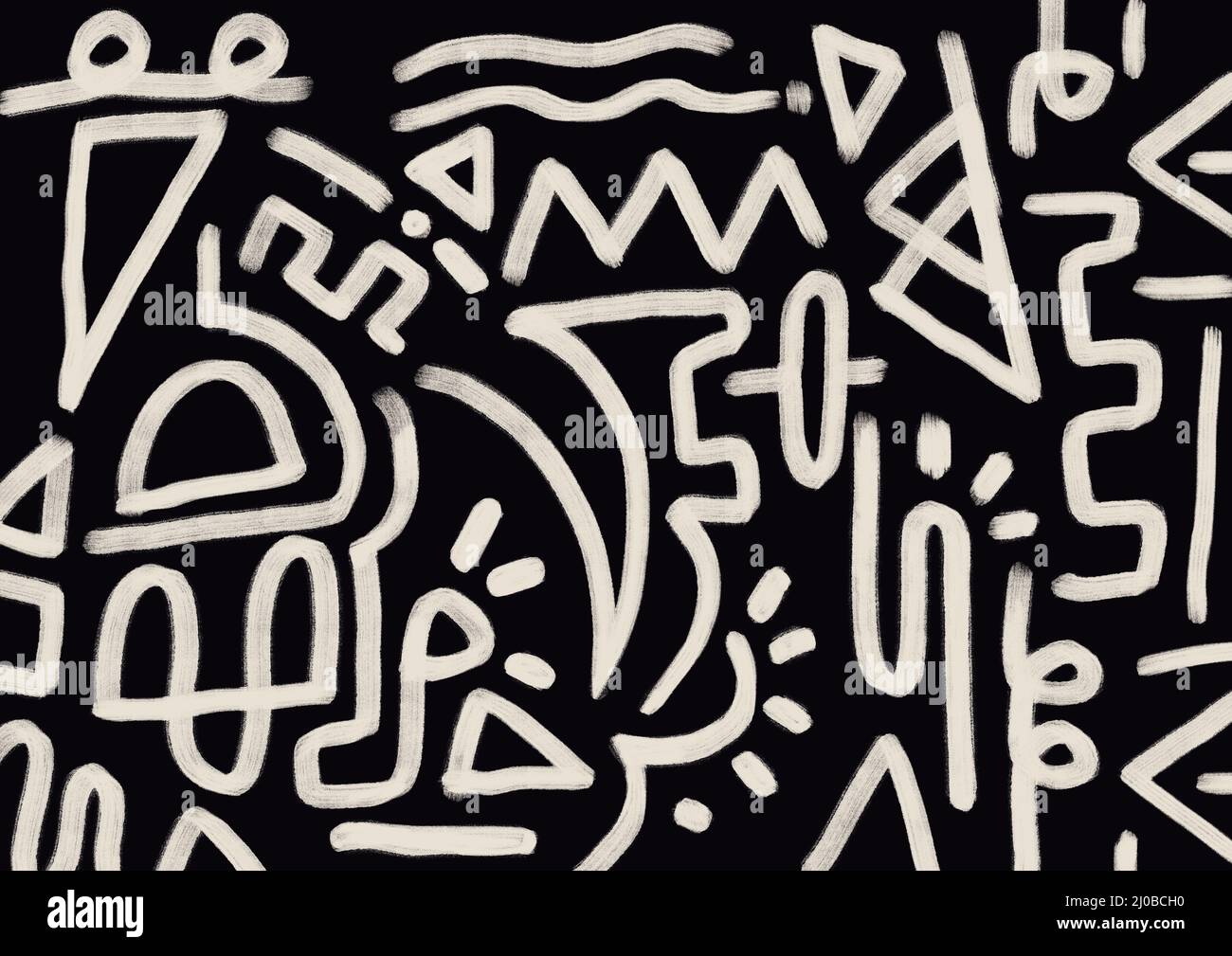 traditional African art pattern in black background, art product with ...