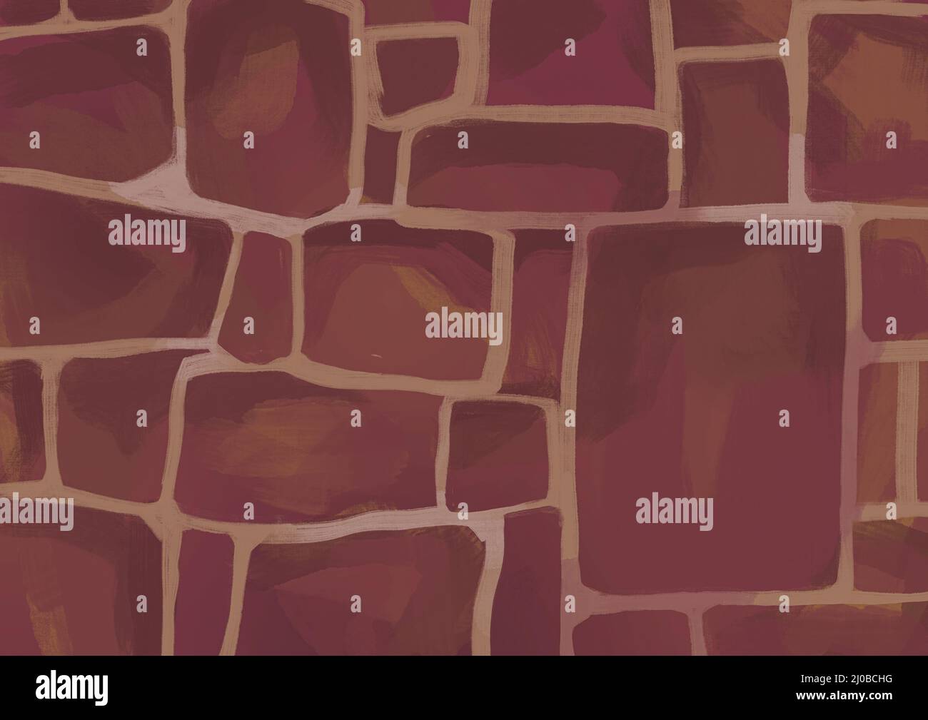 Hand Made drawing wall brick grunge texture.Touch painting color. For ...