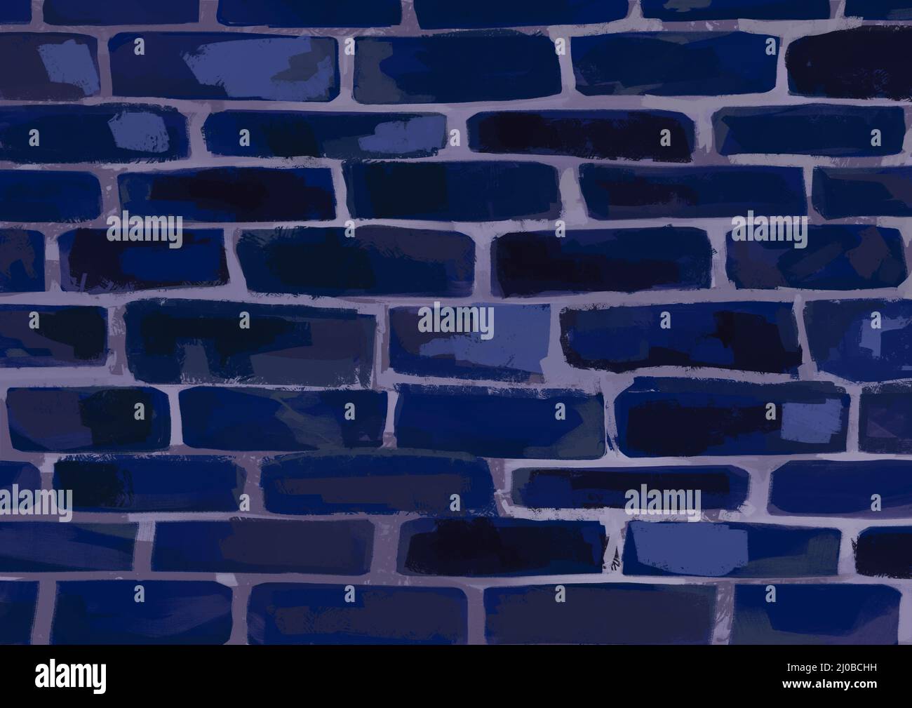 Brick Wall Drawing With Color