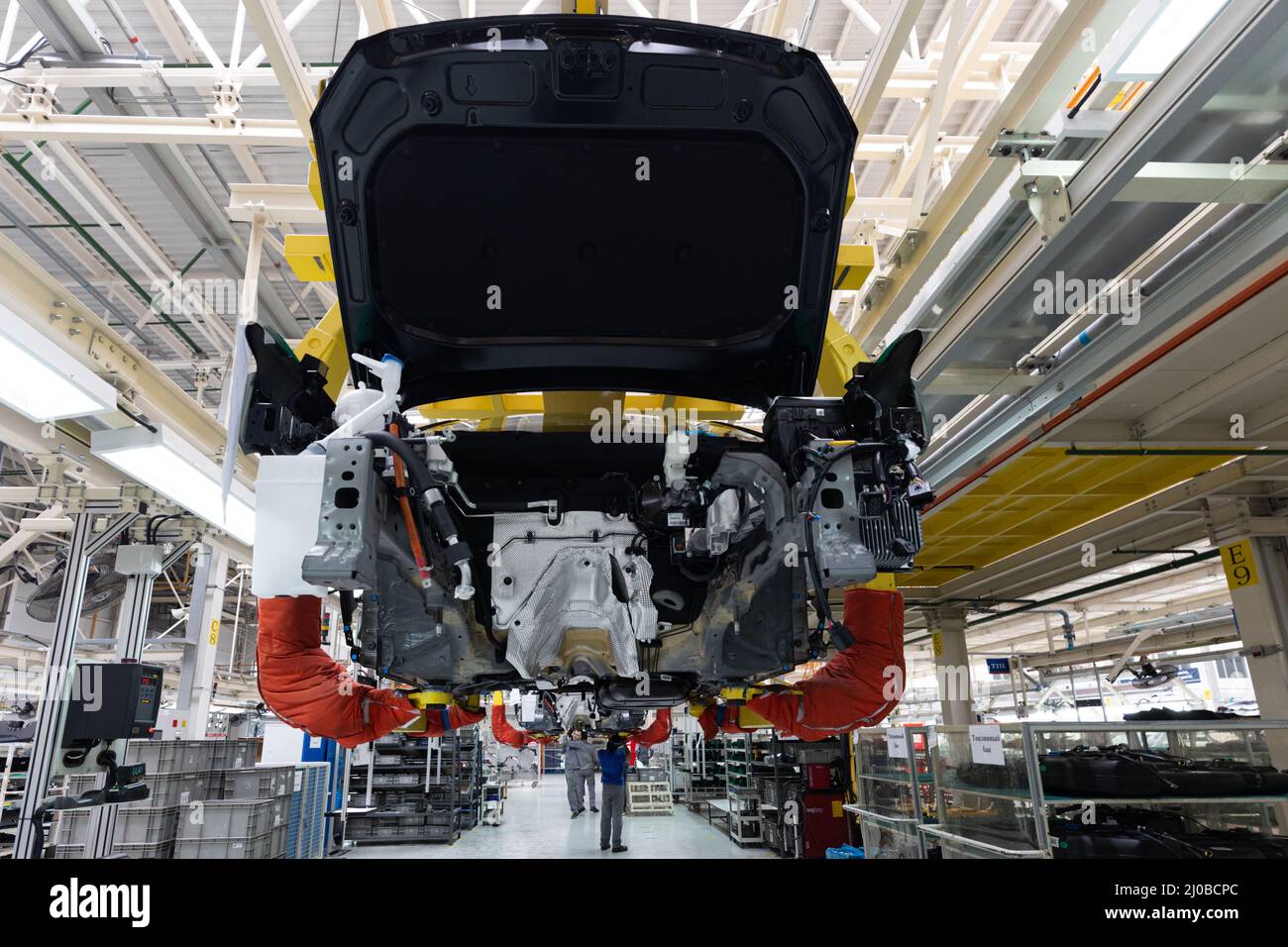 Minsk, Belarus - Dec 15, 2021: Automobile production line. Modern car ...