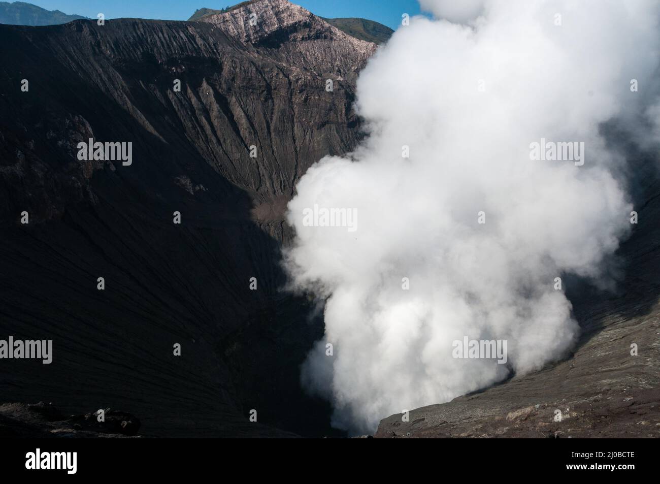 Volcano Bromo Errupting Smoke Stock Photo - Alamy
