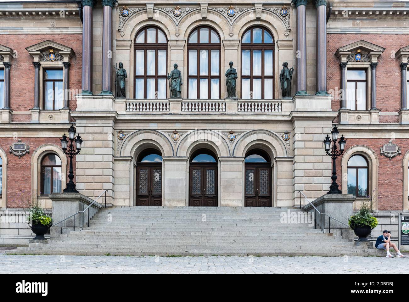 Uppsala, Uppland - Sweden - 07 27 2019 Symmetric facade of the Uppsala ...