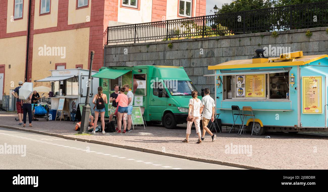 Uppsala, Uppland ,Sweden - 07 27 2019- Young people in summer clothes ...