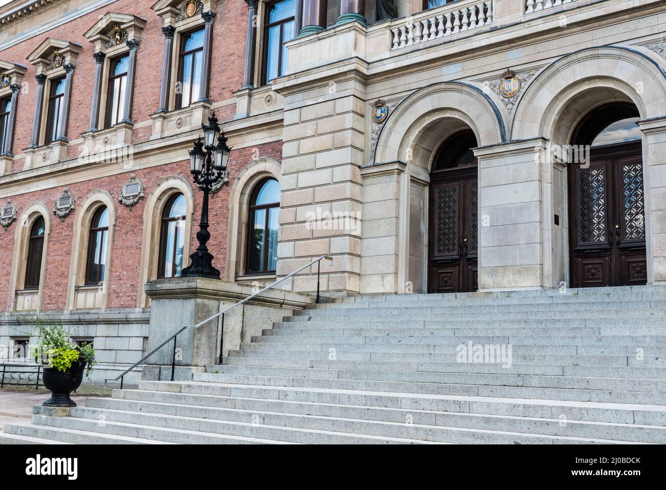 Uppsala, Uppland - Sweden - 07 27 2019 Symmetric facade of the Uppsala ...