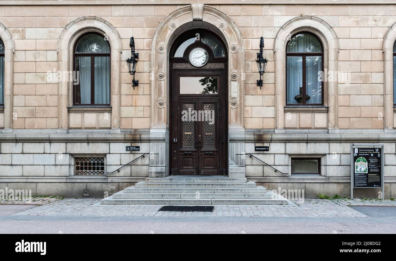 Uppsala, Uppland - Sweden - 07 27 2019 The main building and entrance ...