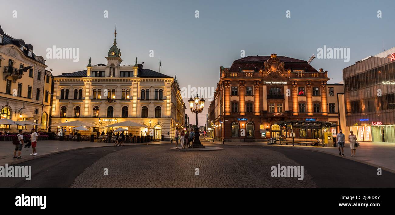 Uppsala, Uppland - Sweden - 07 27 2019 The city hall and the Thoren ...