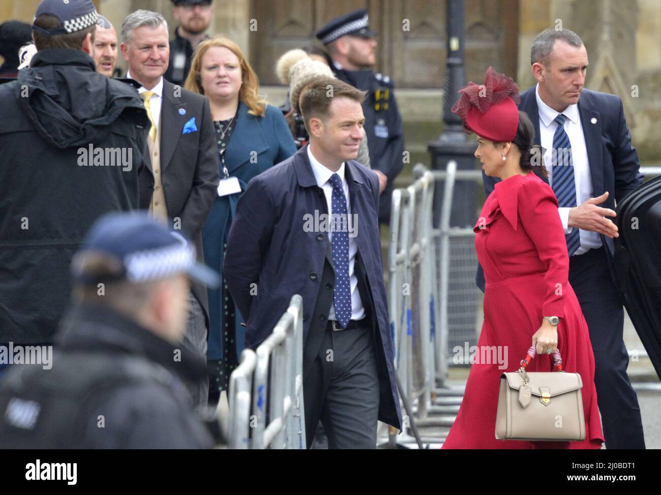 Priti Patel MP - Home Secretary - arriving for the Commonwealth Service ...