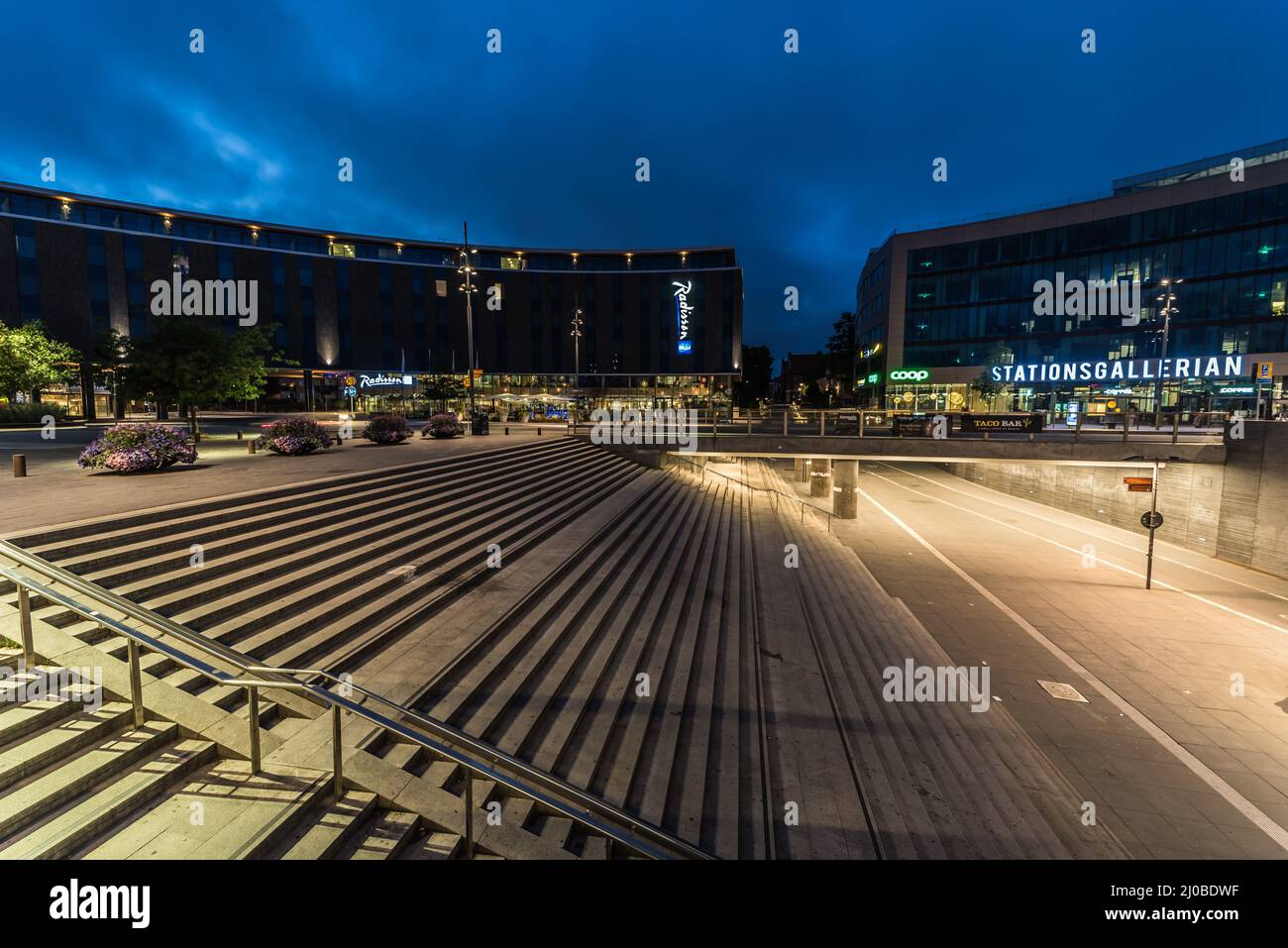 Uppsala, Uppland - Sweden - 07 27 2019 View over the square and the ...
