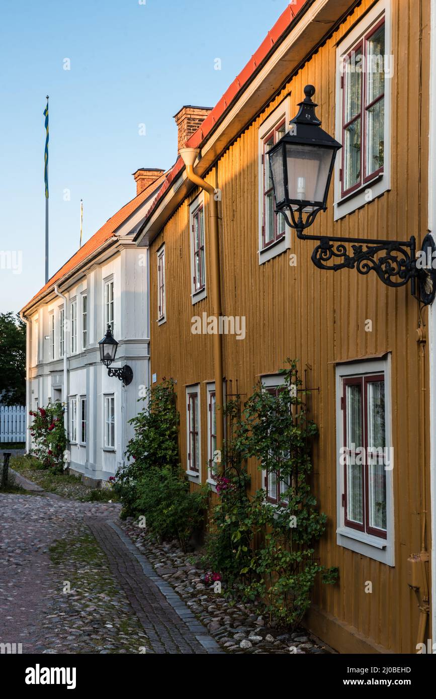 Gavle, Gavleborg County - Sweden - 07 31 2019 Streets of old town in ...