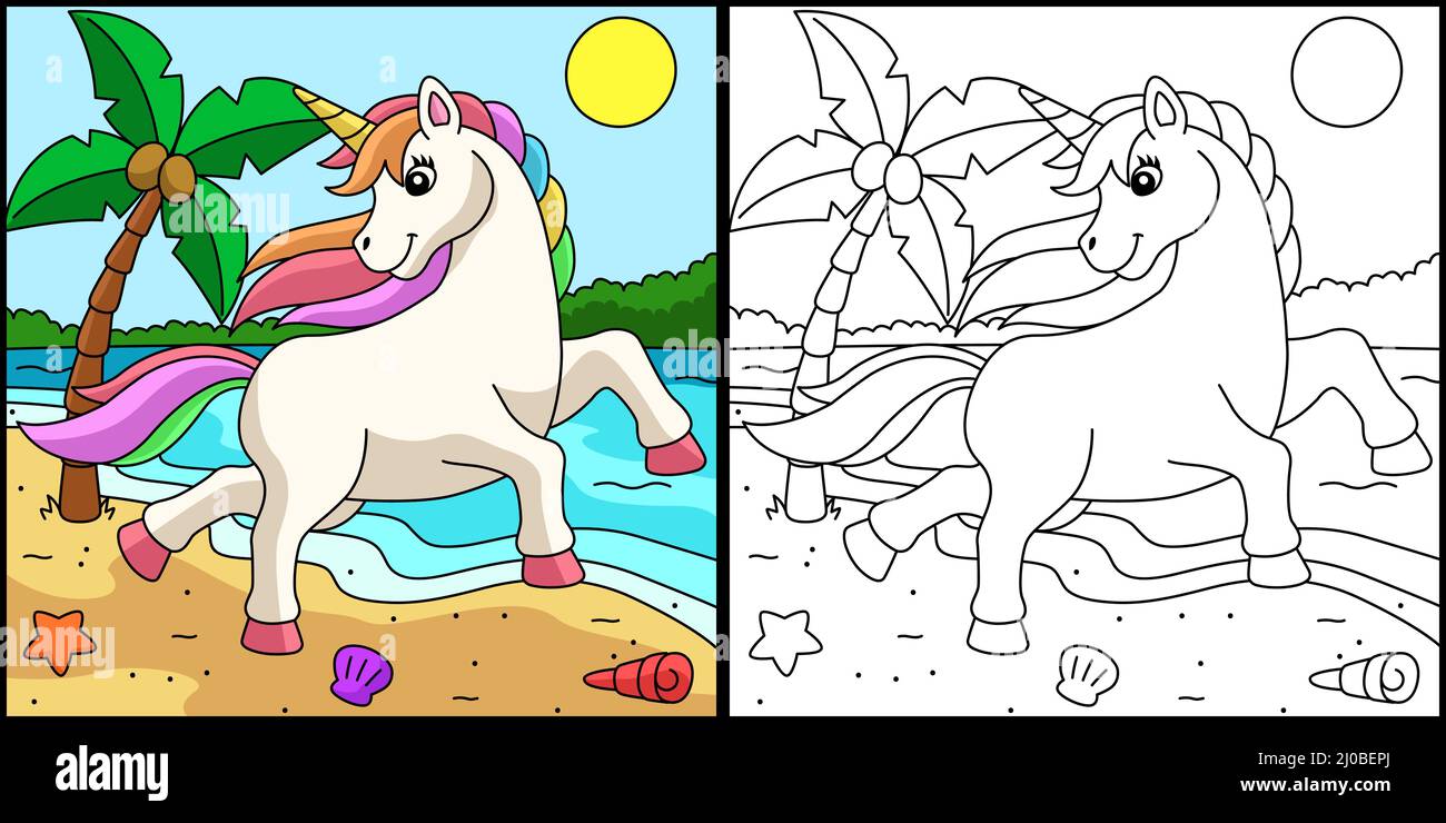 Horse on beach Stock Vector Images - Alamy