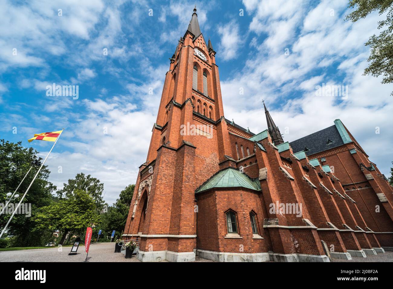 Sundsvall, Vastnorrland County - 08 02 2019: facade and tower of the ...