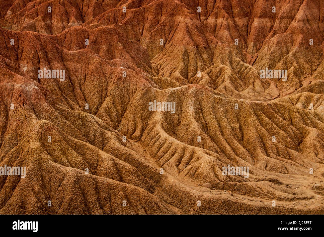 Drought red orange sand stone rock formation in Tatacoa desert, Huila ...