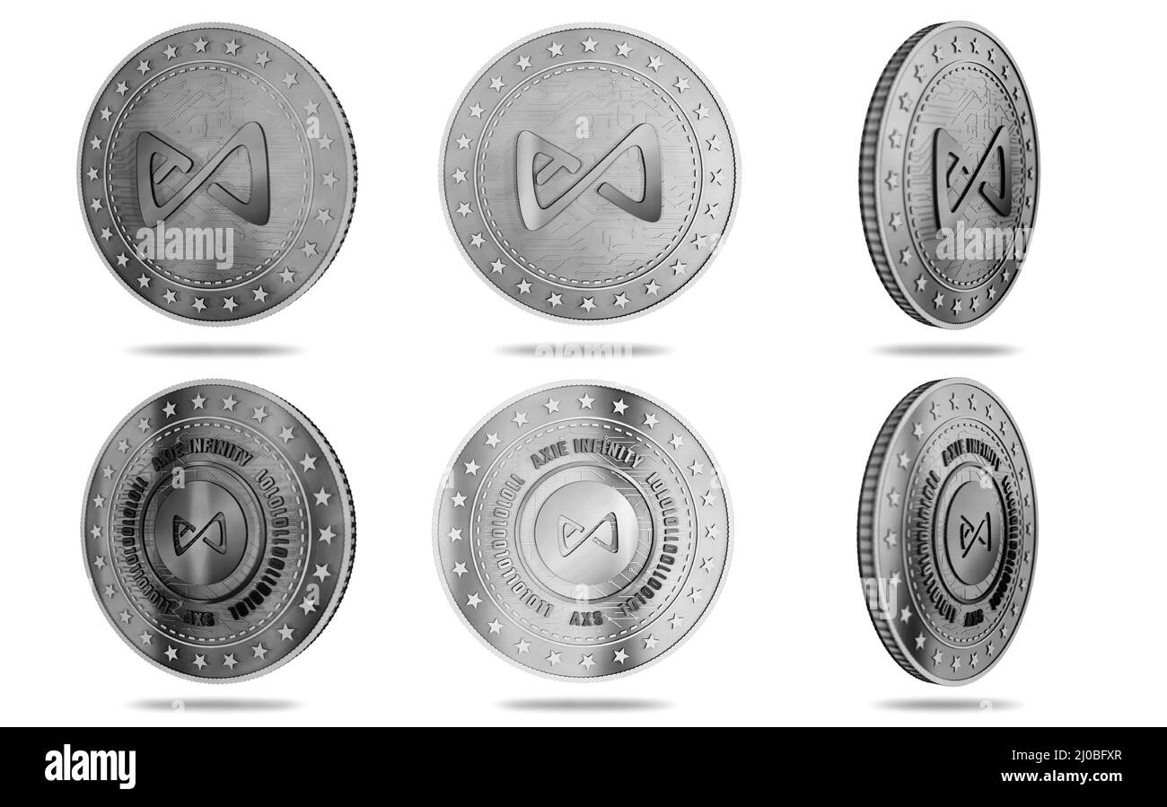 Axie AXS infinity, game cryptocurrency symbol isolated gold coin on ...