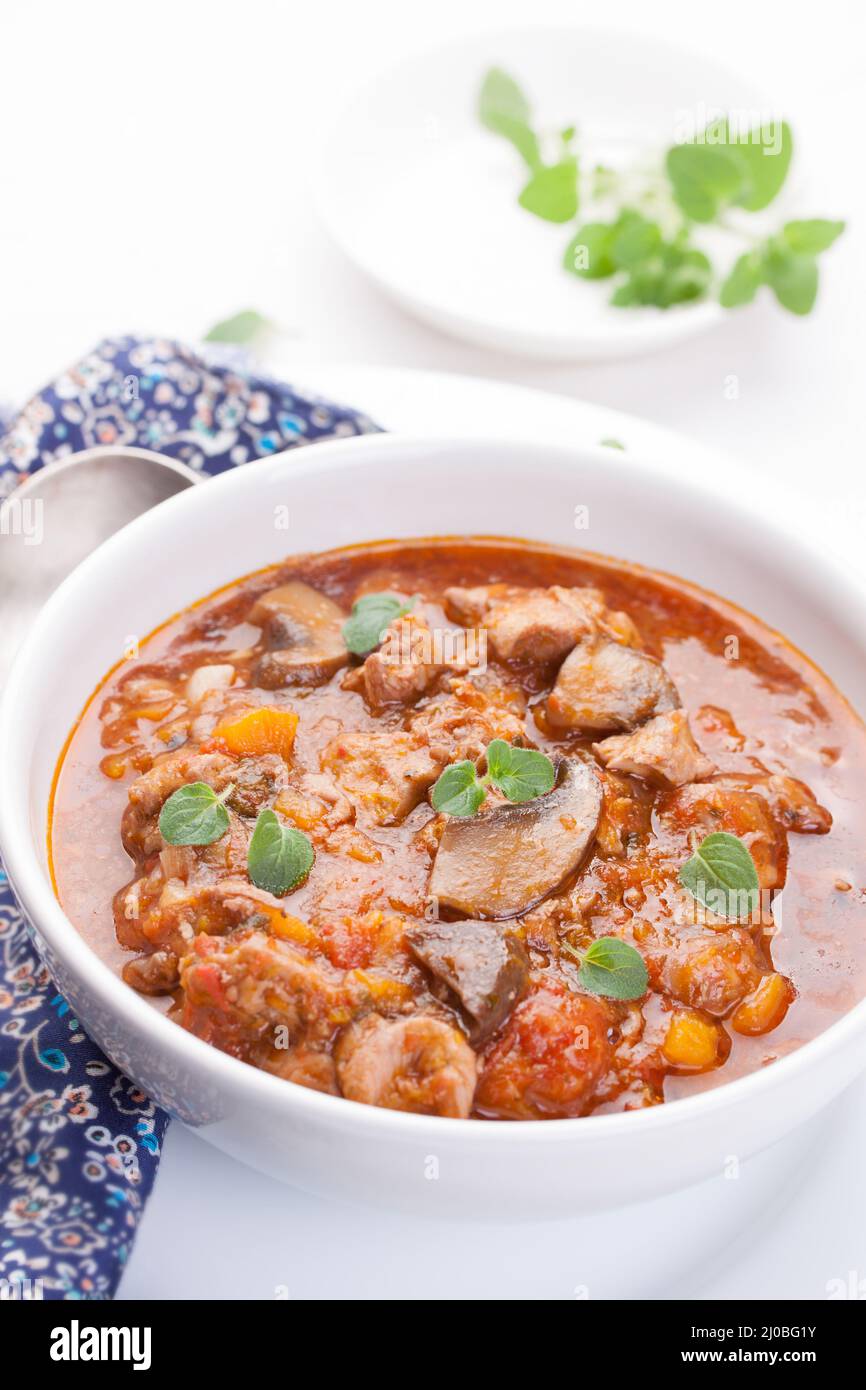 Chicken ragout with pumpkin Stock Photo - Alamy