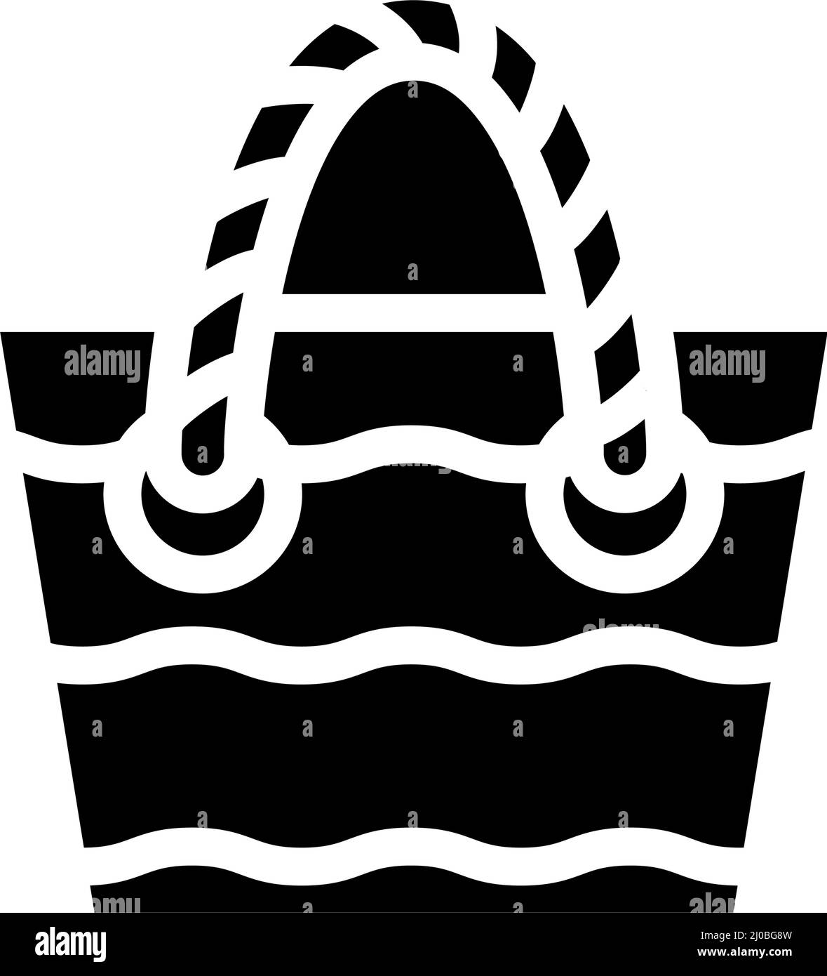 Ocean beach black glyph Cut Out Stock Images & Pictures - Alamy