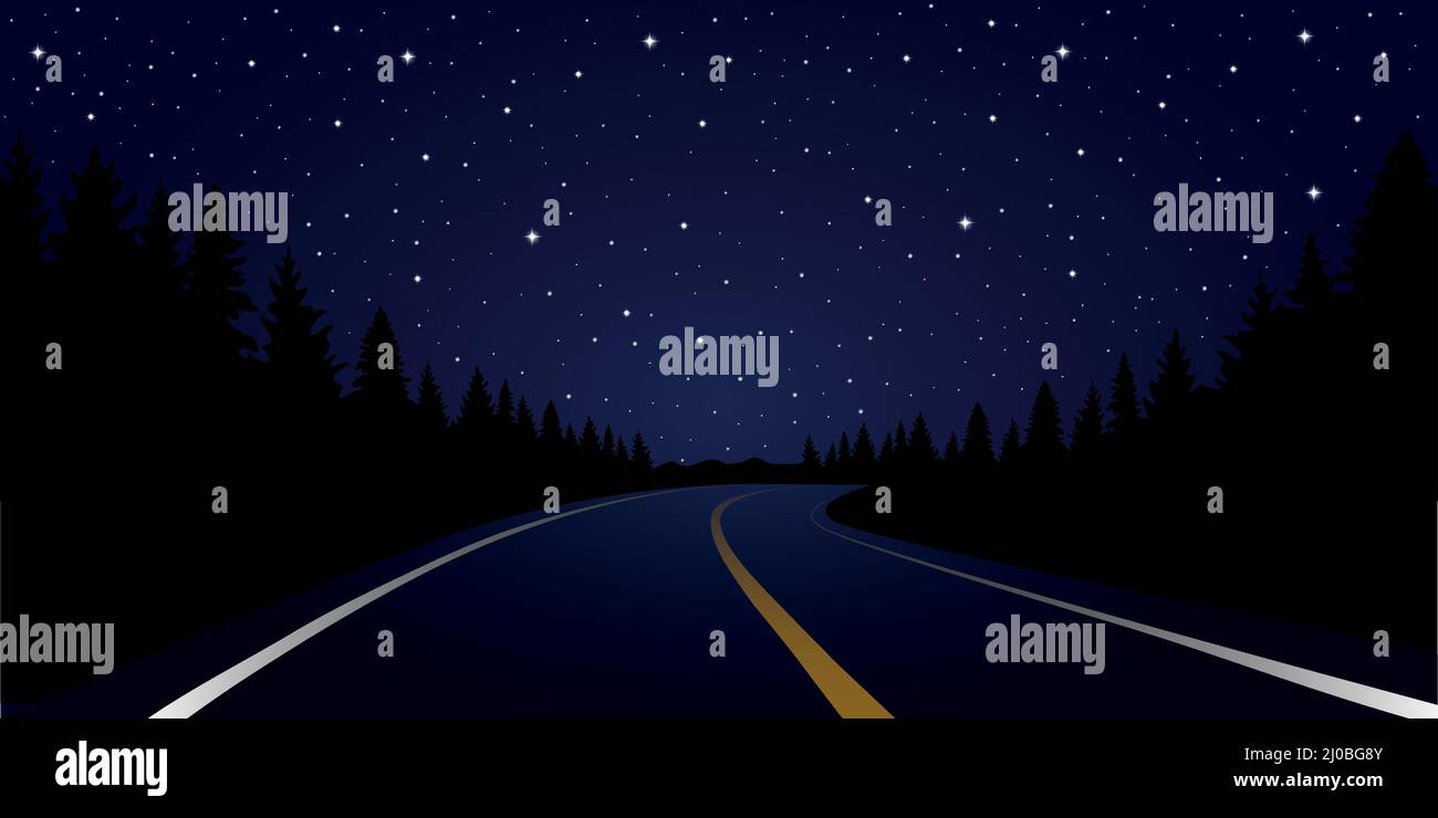 Highway road night Stock Vector Images - Alamy