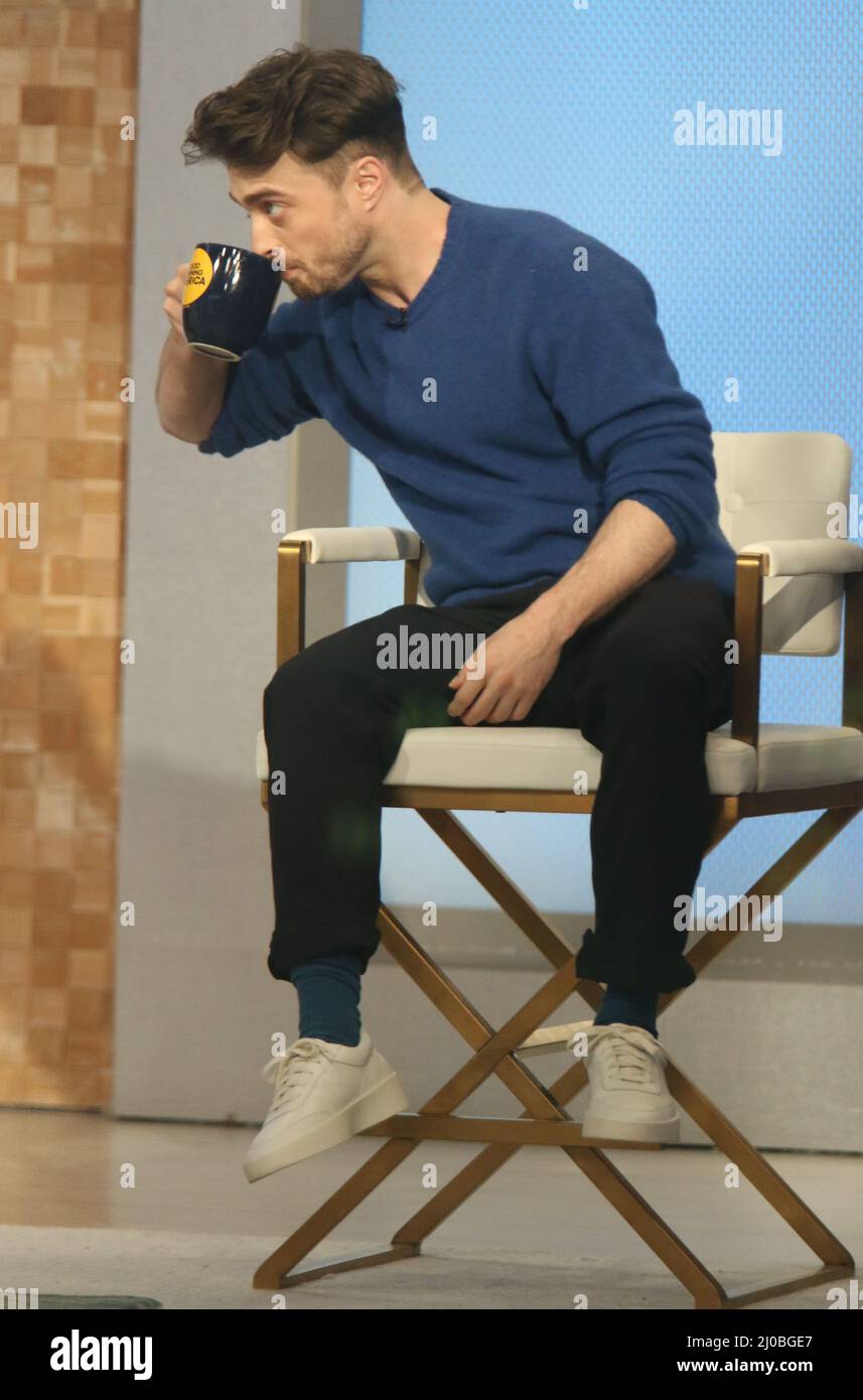 New York, USA. 17th Mar, 2022. Daniel Radcliffe at Good Morning America ...