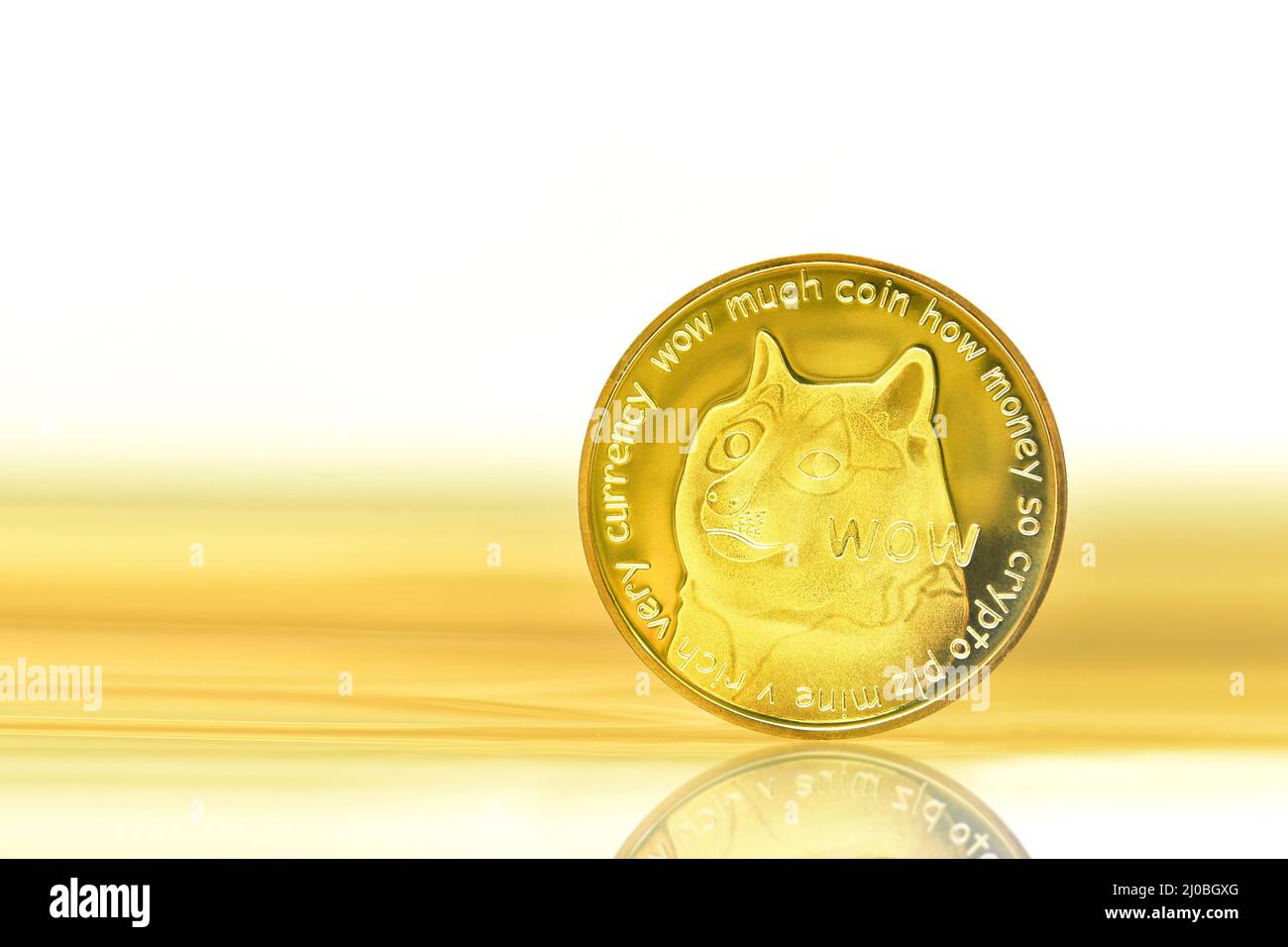 Dogecoin DOGE cryptocurrency isolated on white background, Face of the ...