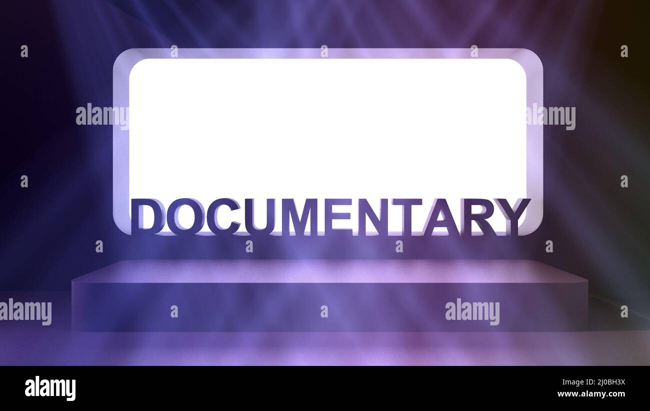 blank screen with word documentary. 3d rendering Stock Photo - Alamy