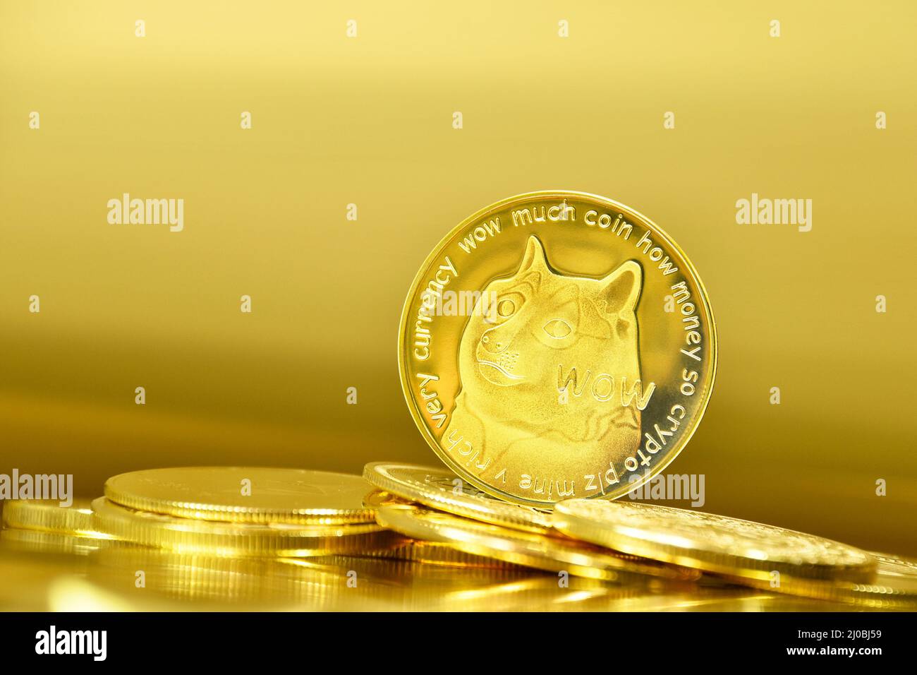 Dogecoin DOGE cryptocurrency isolated on white background, Face of the ...