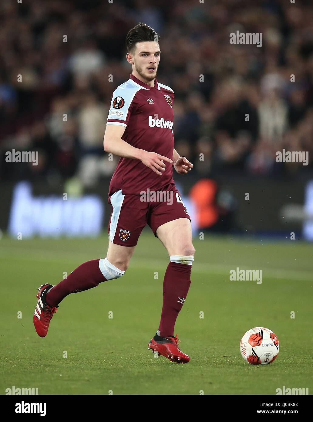 London, UK. 17th Mar, 2022. Declan Rice of West Ham United during the ...