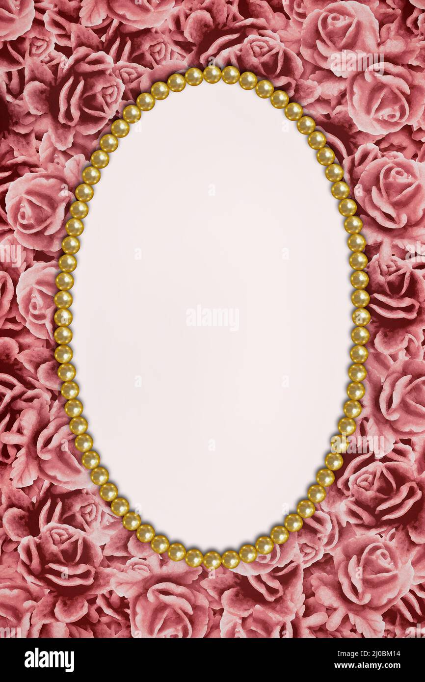 Border luxury pink roses hi-res stock photography and images - Alamy