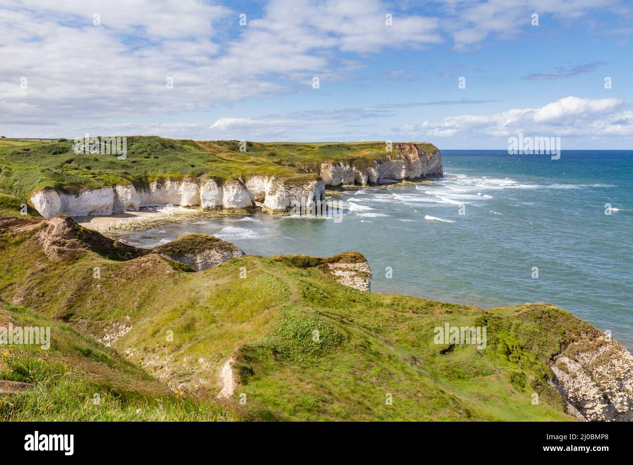Stunning coastline (Selwicks Bay) around Flamborough lighthouse ...
