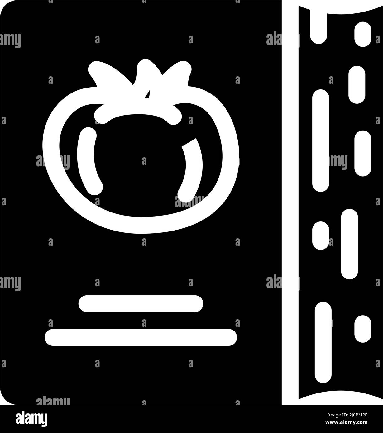 receipt book for cooking dish from tomato ingredient glyph icon vector ...