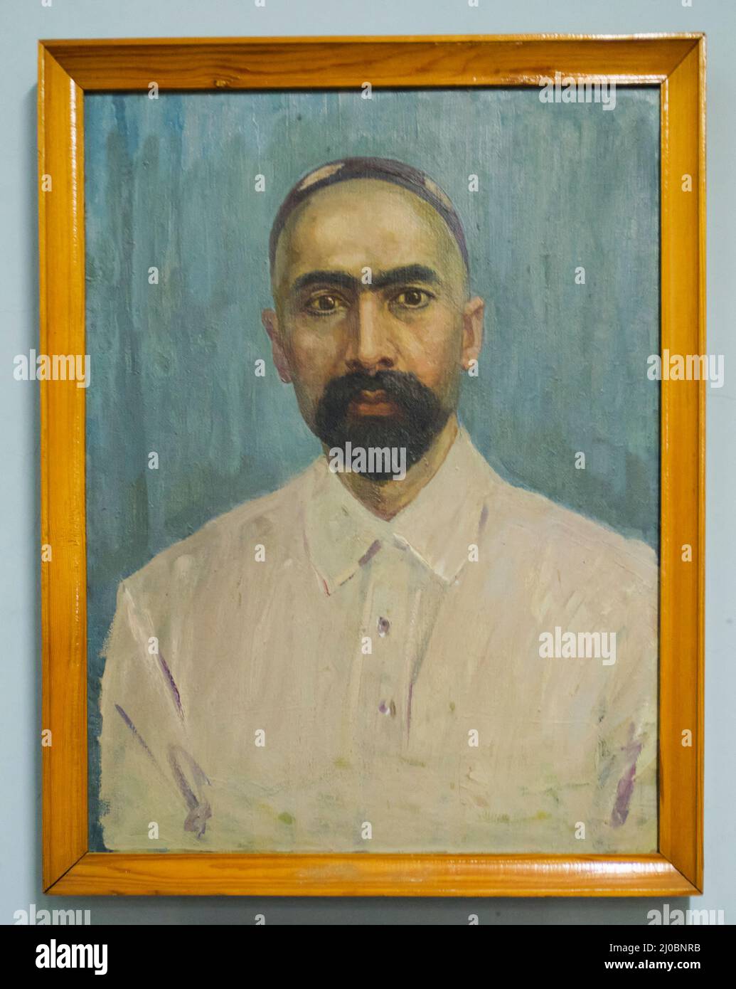 A portrait, picture of the famous Uzbek writer, Hurshid. Painting by ...