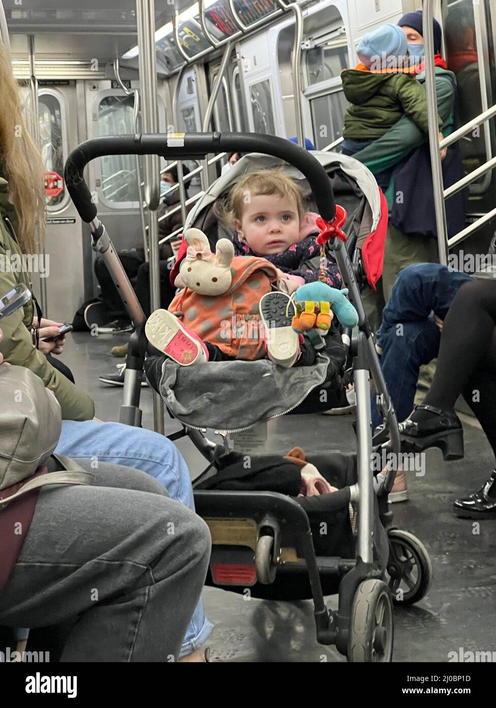 Children riding new york subway hi-res stock photography and images - Alamy