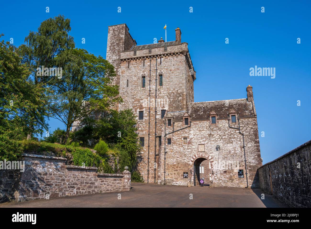 View of the Keep and Gatehouse at Drummond Castle near Crieff in ...