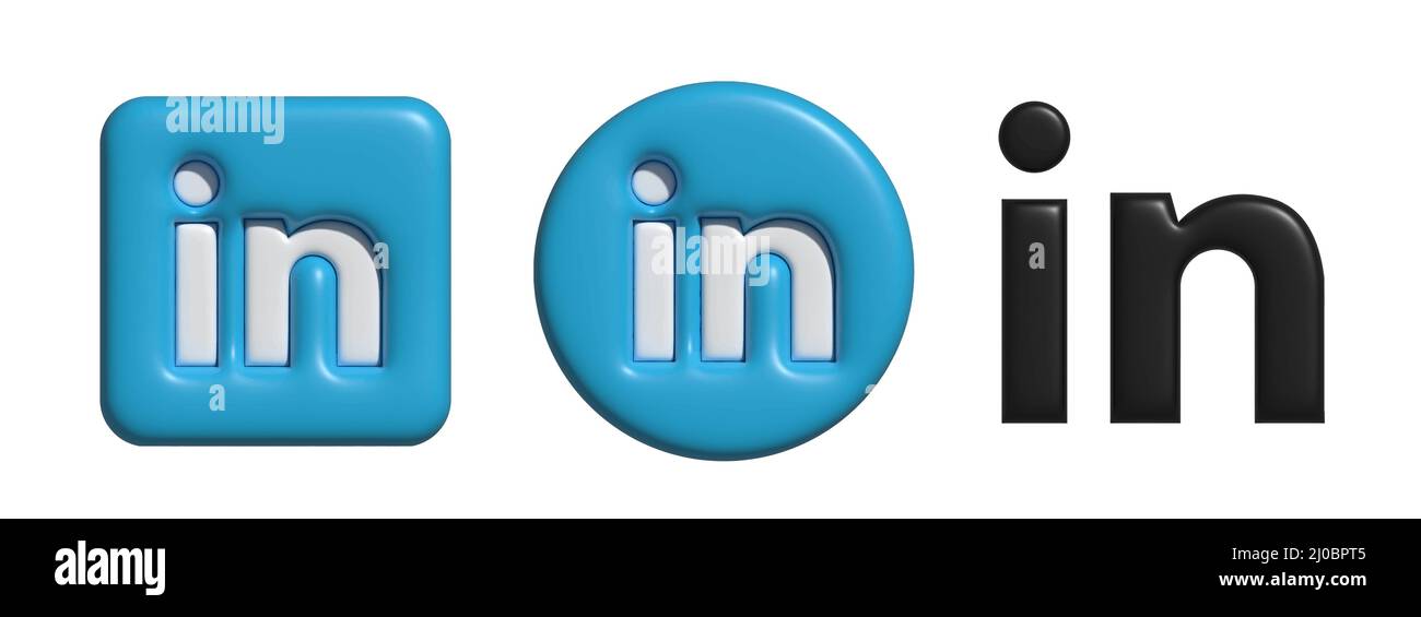 Linkedin logo. Linkedin 3d logo icon. 3d vector Stock Vector Image ...