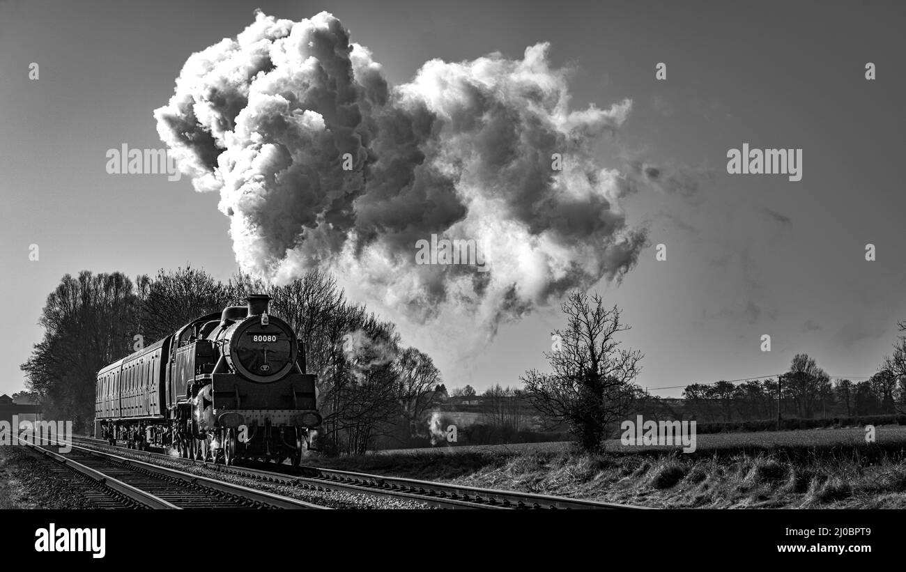 Engine 80080 in steam Stock Photo - Alamy