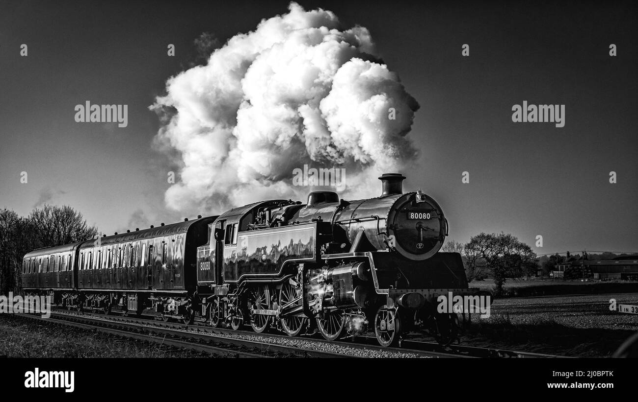 Engine 80080 in steam Stock Photo - Alamy